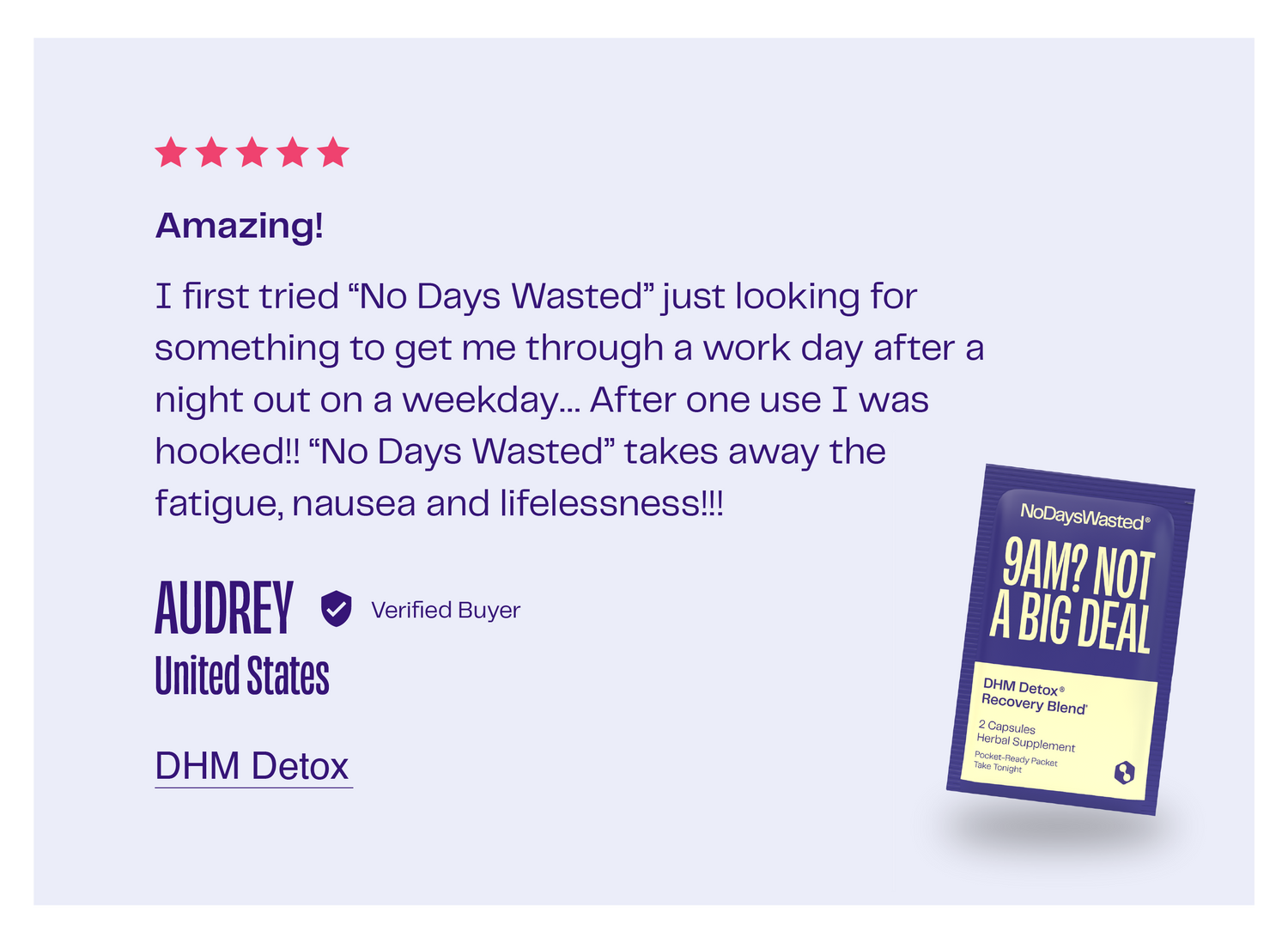 No Days Wasted® | Creator of DHM Detox® - Maximize Life's Moments